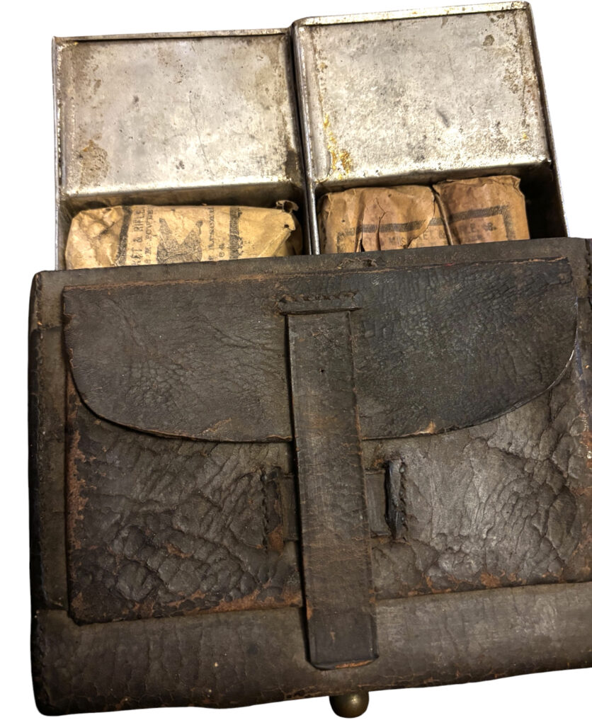 Civil War Pattern 1861 Cartridge Box Containing Unopened Pack of St ...