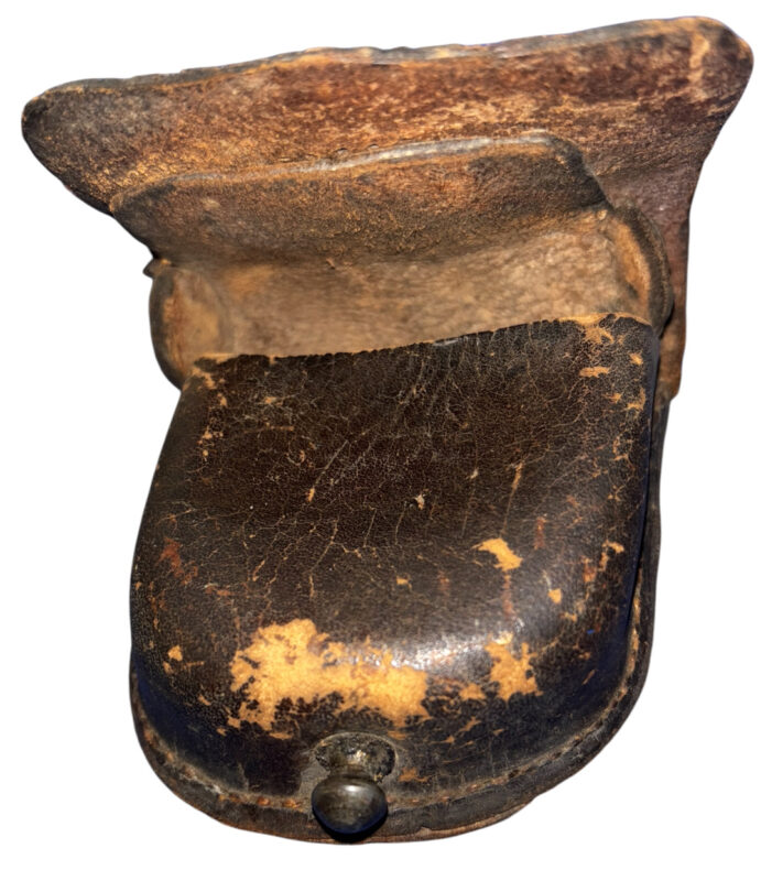 Russet Brown Leather Confederate Percussion Cap Box with Lead Finial ...