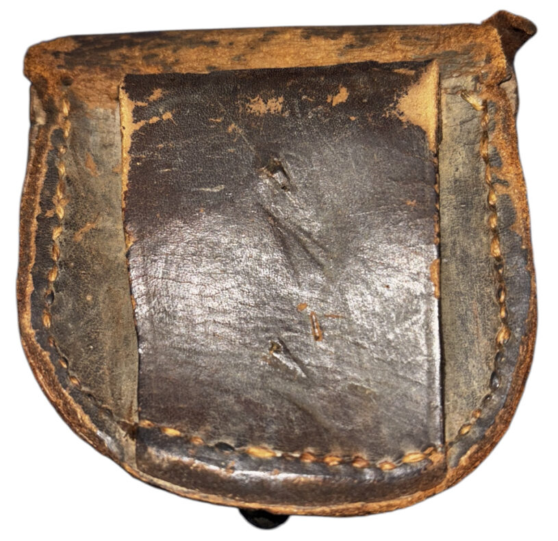 Russet Brown Leather Confederate Percussion Cap Box with Lead Finial ...